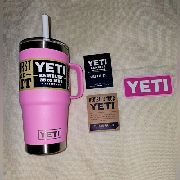 Yeti | Dining | Power Pink 25oz Mug With Straw Rare | Poshmark